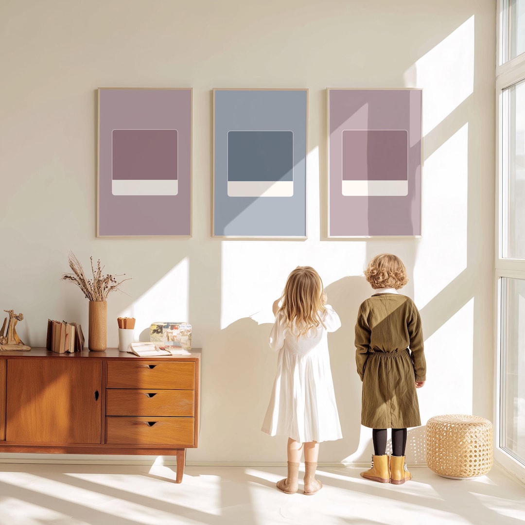 Geometric Squares Art Print | Modern Color Block Wall Decor (digital ...