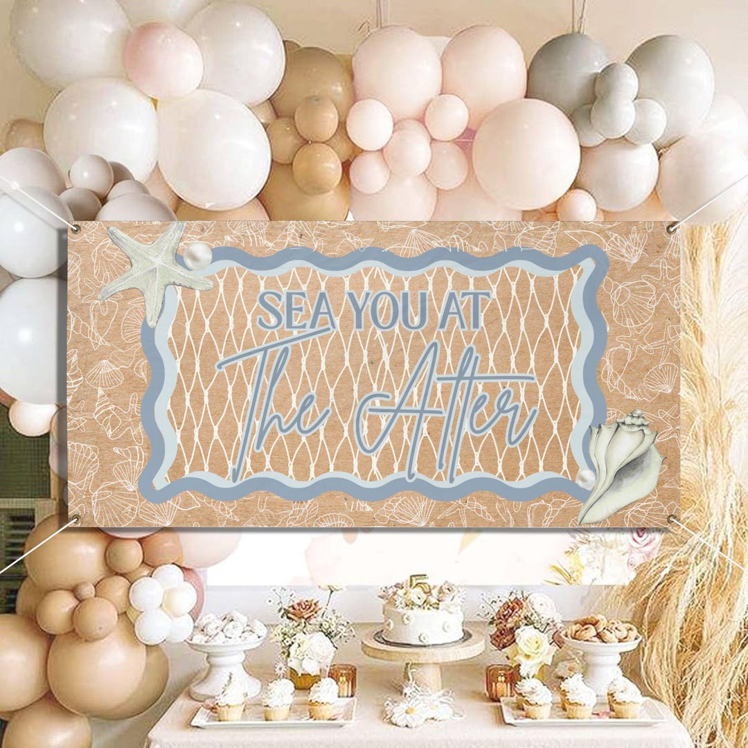 Customizable Coastal Bachelorette Vinyl Banners, Sea You at the Alter ...