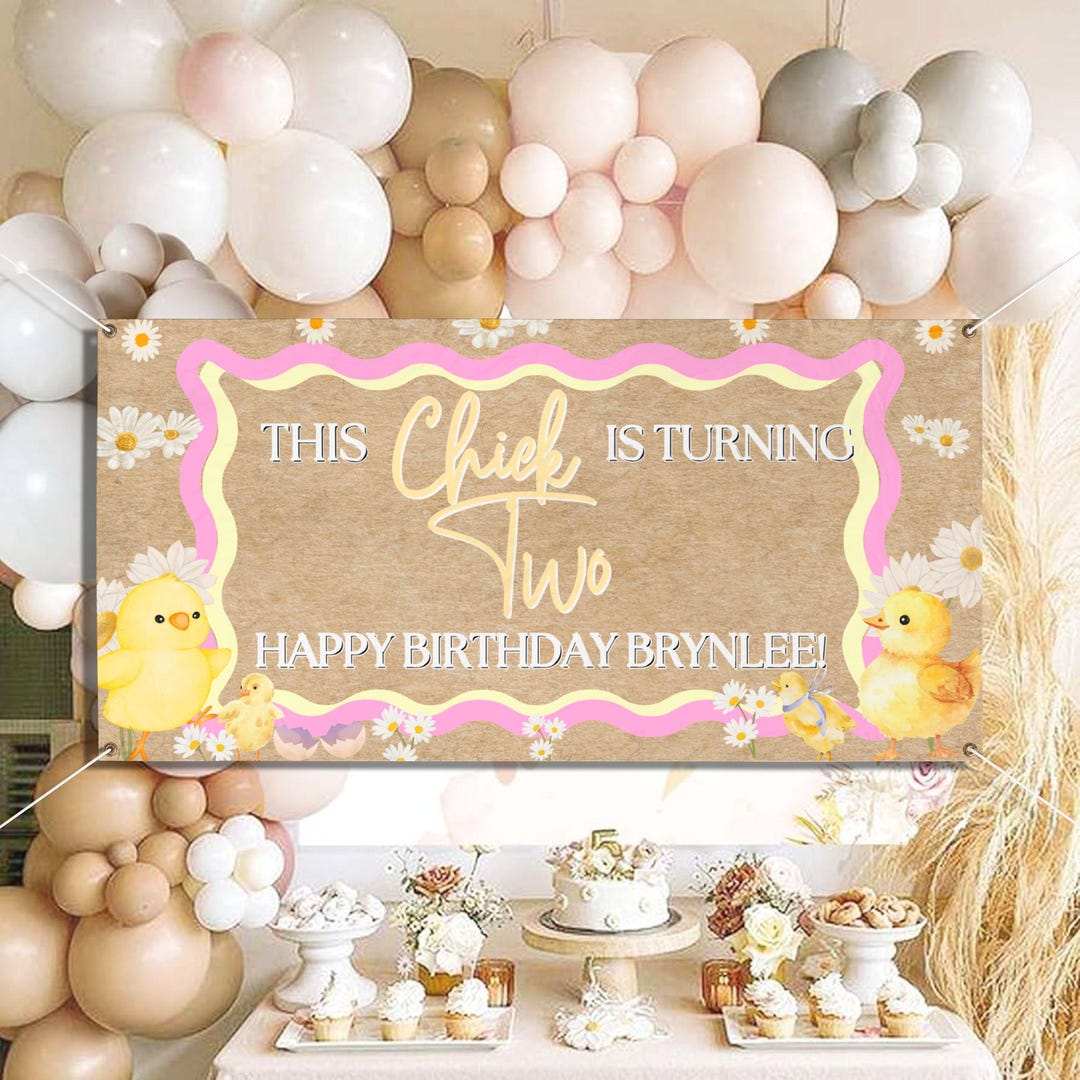 This Chick is Turning, Chick and Flowers, All Age Birthday Decor ...