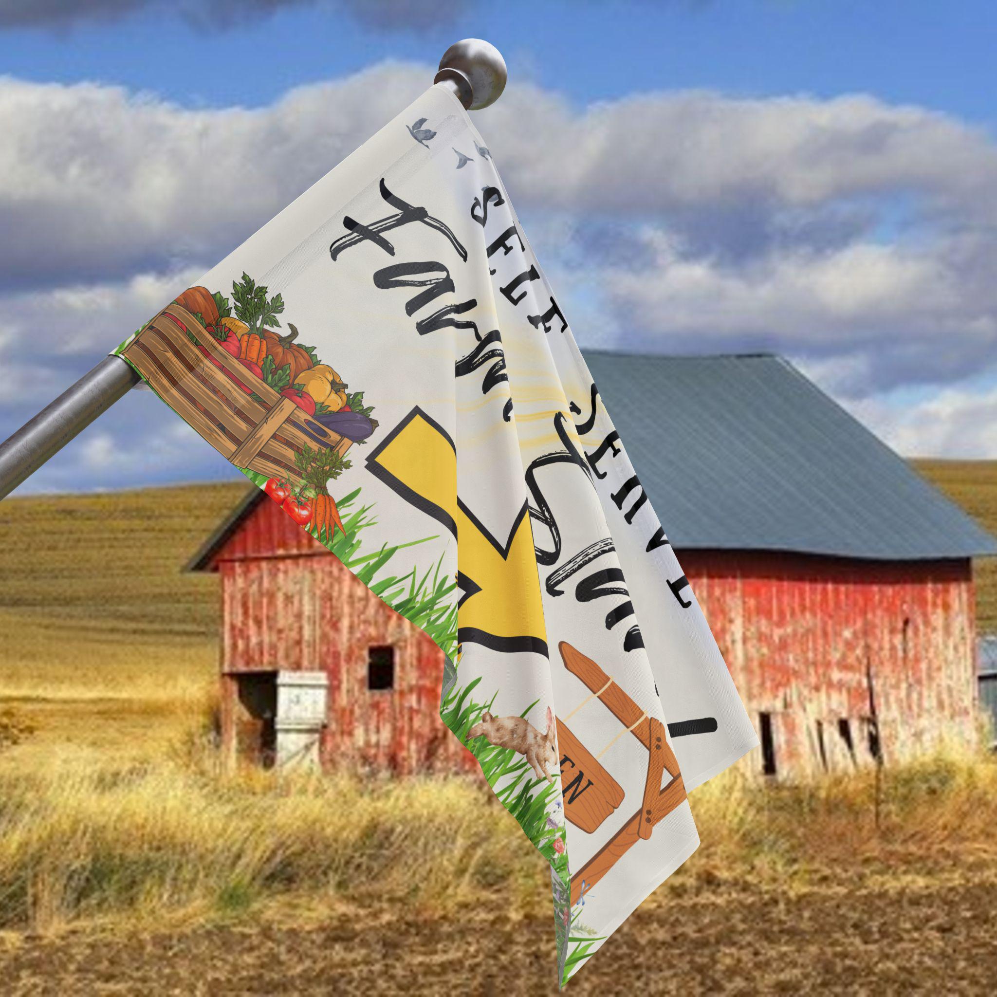 Self Serve Farm Stand Flag Sign, Farmhouse, Country Home Banner ...