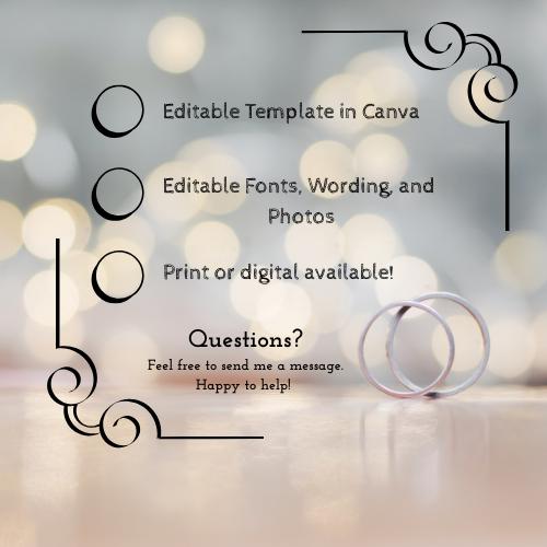 Wedding Program Brochure Printable Front Back Template Canva | Rustic ...