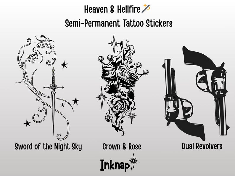 Dark Aesthetic Semi-permanent Tattoos | Gothic Celestial Art | Y2K Alt ...