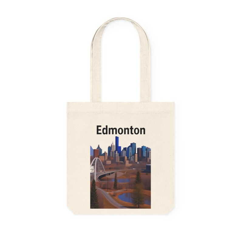 Edmonton Tote Bag – City Skyline Design | Canada Souvenir, Alberta Gift ...