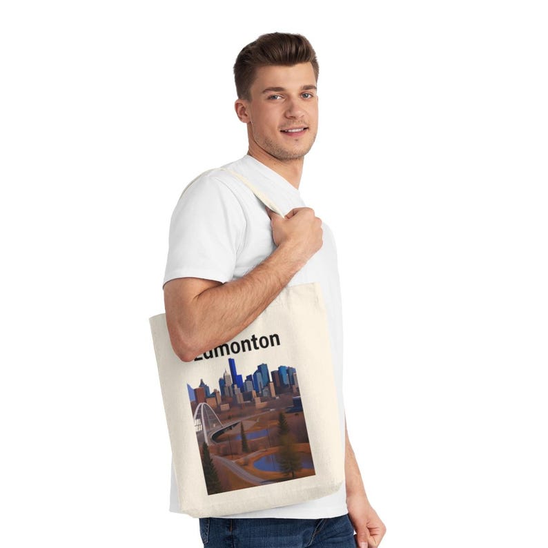 Edmonton Tote Bag – City Skyline Design | Canada Souvenir, Alberta Gift ...