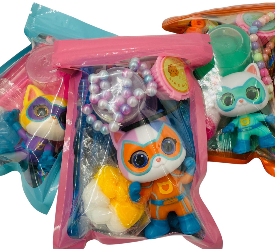 Super Kitties Birthday Favor Bag: Mini Toy, Mask, Slime & Stickers - Etsy