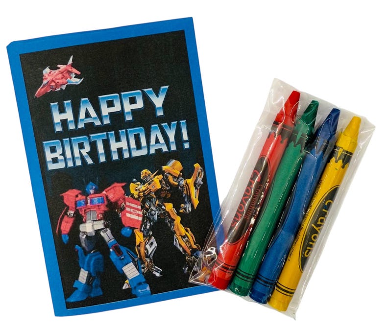 Custom Transformers Mini Birthday Coloring Book – 3x4.25" Party Favor ...