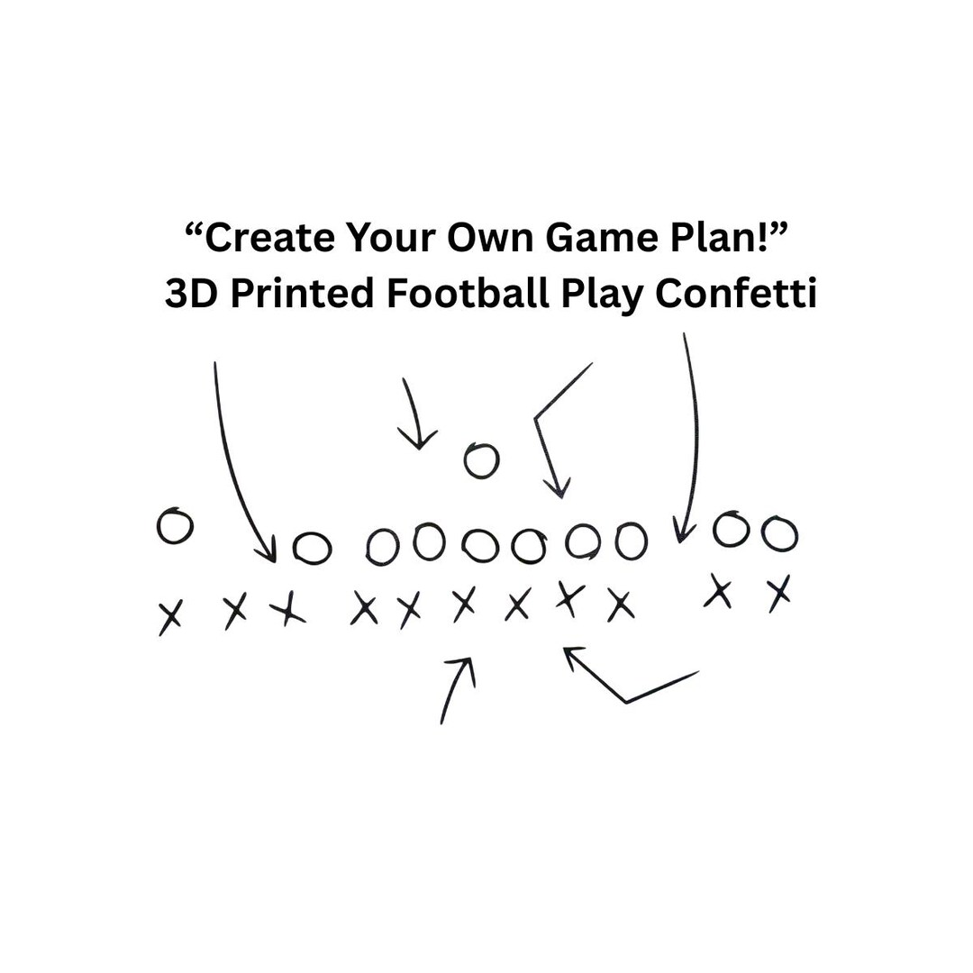 3D Printed Football Play Confetti | Coach's Playbook Decor - Etsy