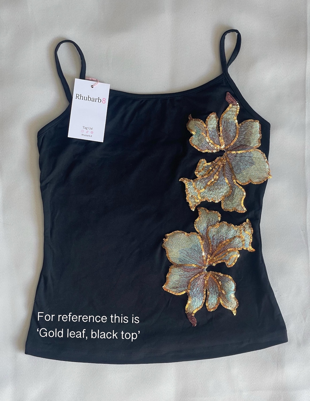 Embroidered Sequin Maple Leaf Tank Top With Spaghetti Straps - Etsy Canada