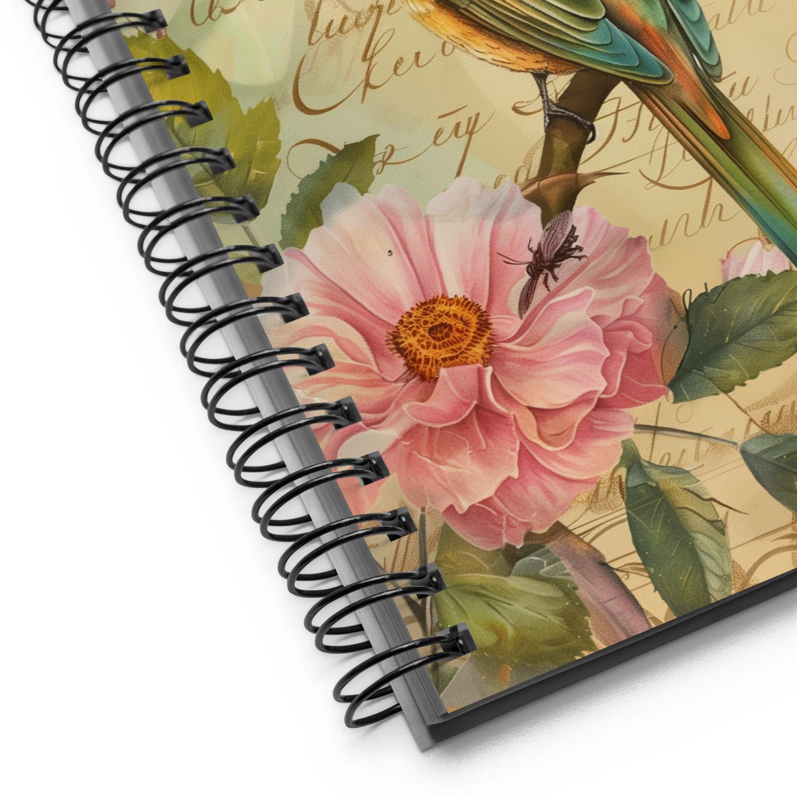 Personalized Floral Bird Notebook: Vintage Bee-eater Journal, Dotted ...
