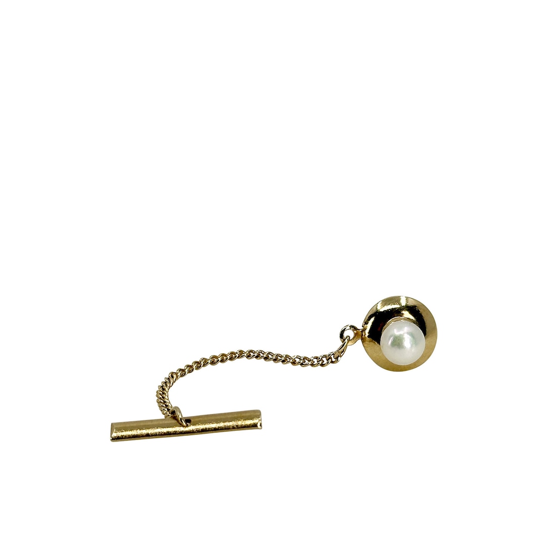 Mid-century Modern Japanese Saltwater Akoya Cultured Pearl Vintage Tie ...