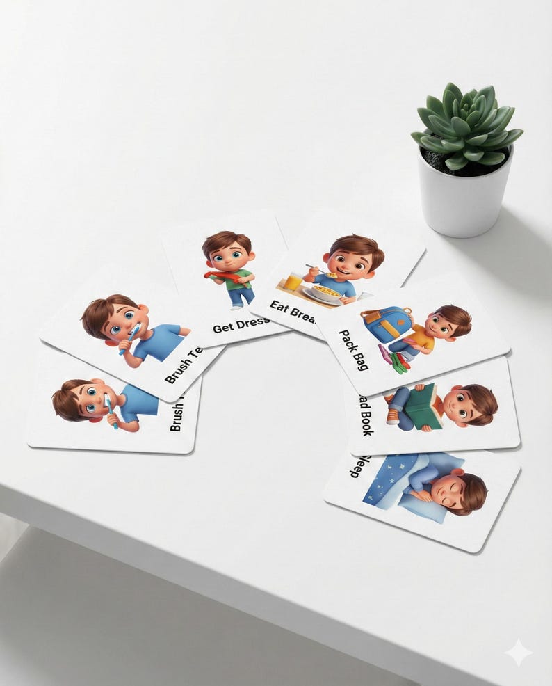 Montessori Daily Routine Cards, Visual Schedule, Homeschool Printable ...