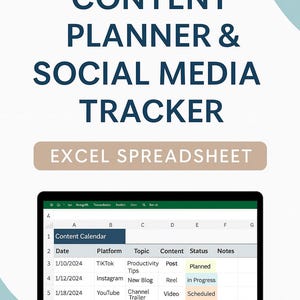 Content Planner & Social Media Tracker | Excel Spreadsheet for Creators ...