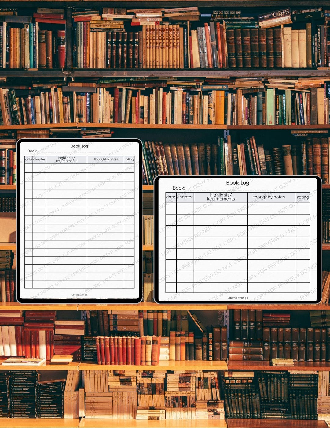 Minimalist Book Log | Printable and Digital,portrait and Landscape Pdf ...