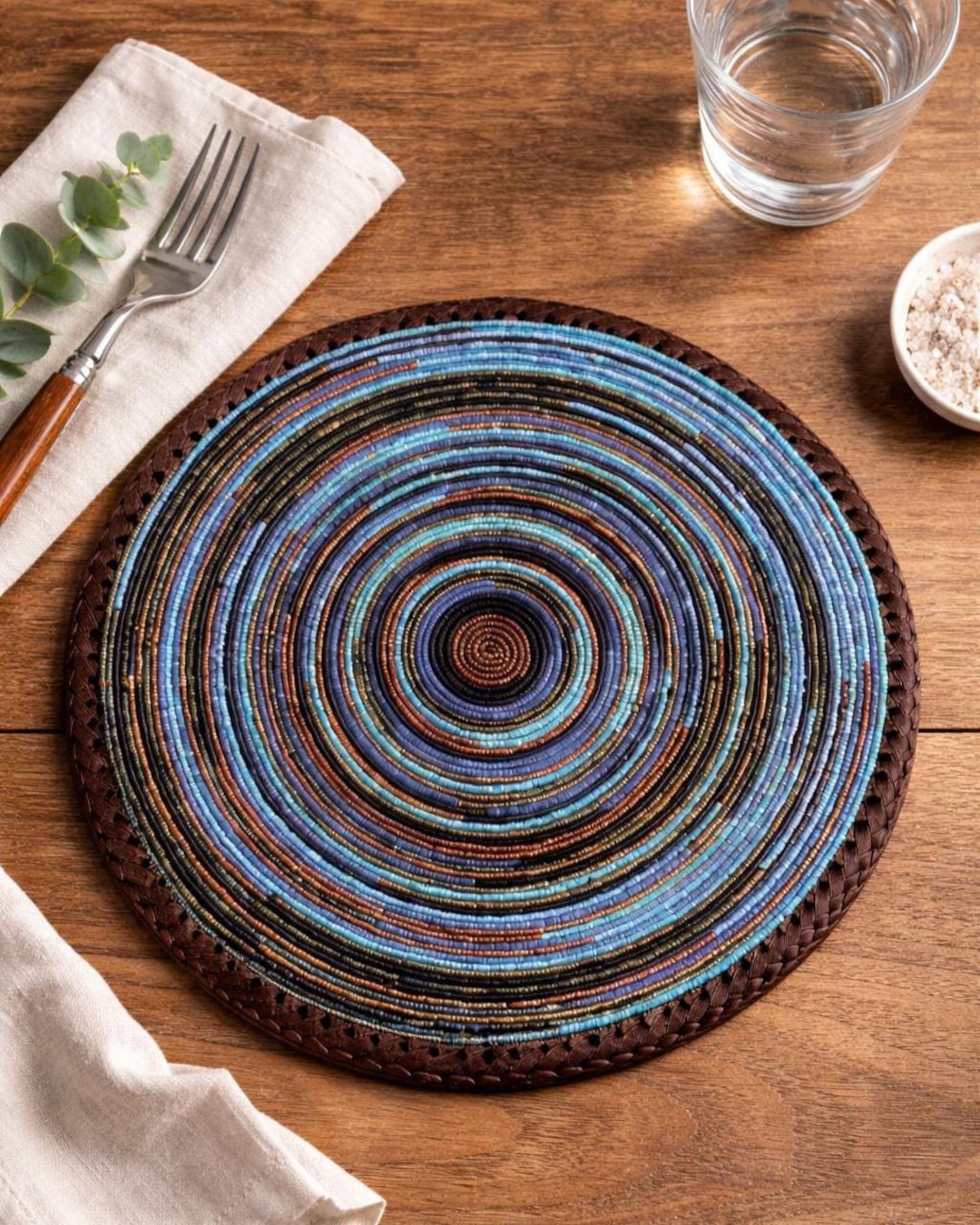 Handmade Kenyan Leather Placemats With Maasai Beads – African Dining ...