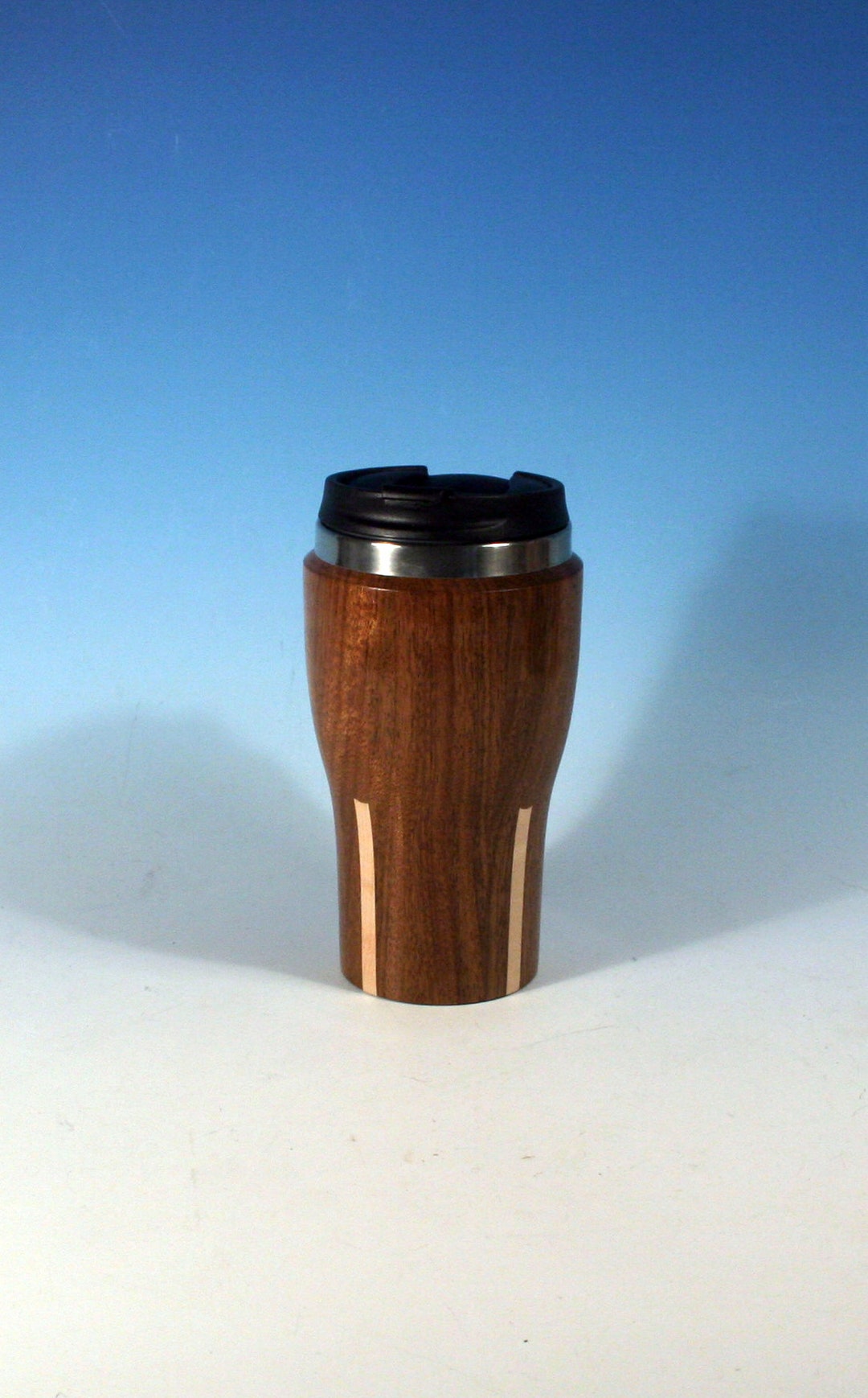 Black Shedua With Maple Highlight Wooden Travel Mug With Stainless ...