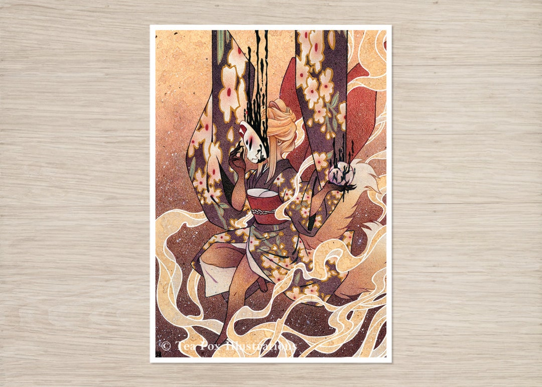 Possessed Fox Spirit Demon 5x7 Art Print - Etsy Australia