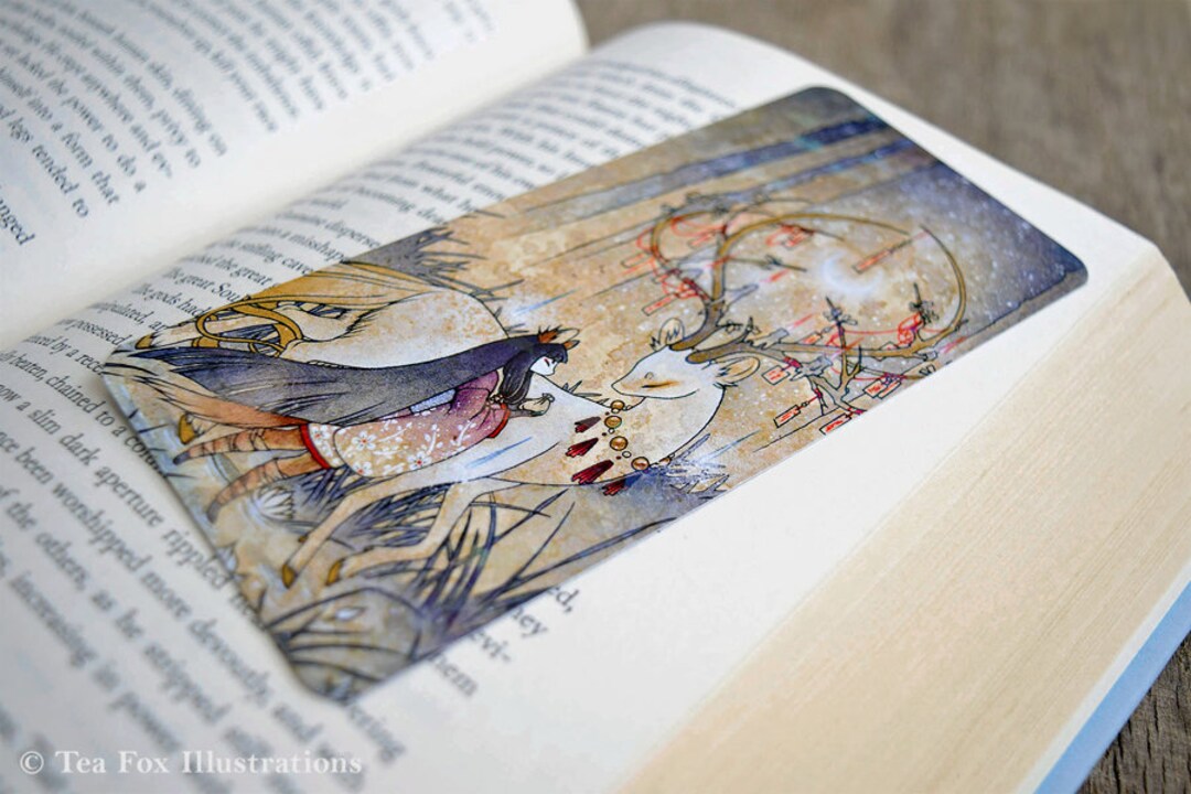 Holographic Bookmark: Kitsune Bargain With the Wish Spirit, Japanese ...