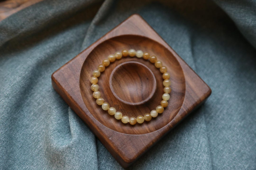 6mm Handmade Qiemu “sugar-white” Nephrite Jade | Warm Honey Tone ...