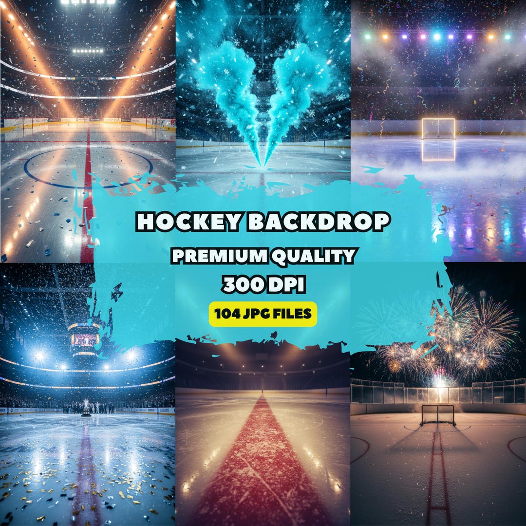 Hockey Digital Backdrops Bundle: Ice Rink Sports Backgrounds, Fog ...