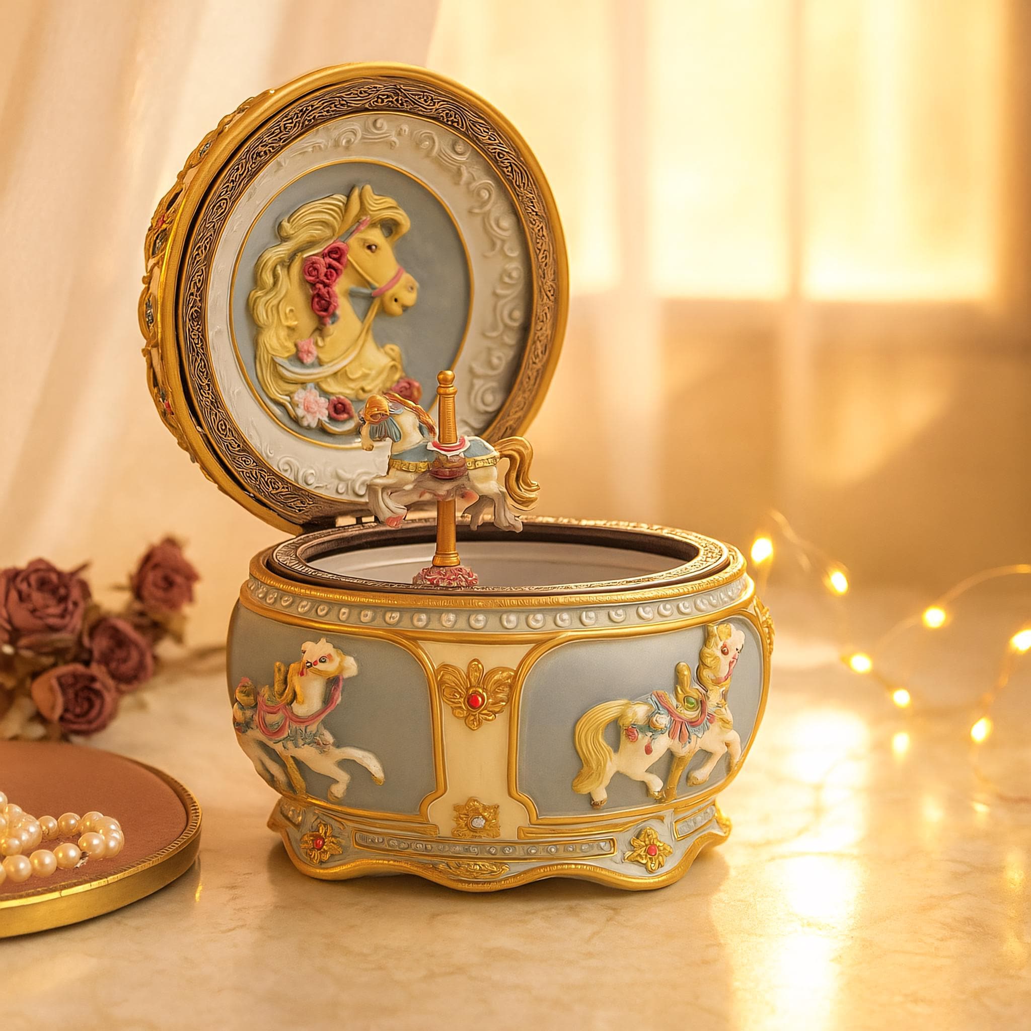Personalized Carousel Music Box: Ballerina Keepsake, Engraved Gift - Etsy