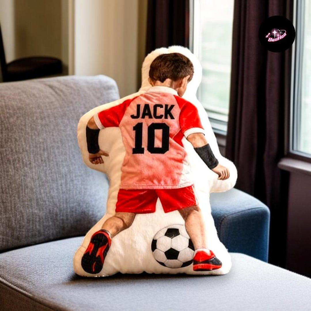 Personalized Soccer Player Pillow, Custom Name Number Cushion, Kids ...