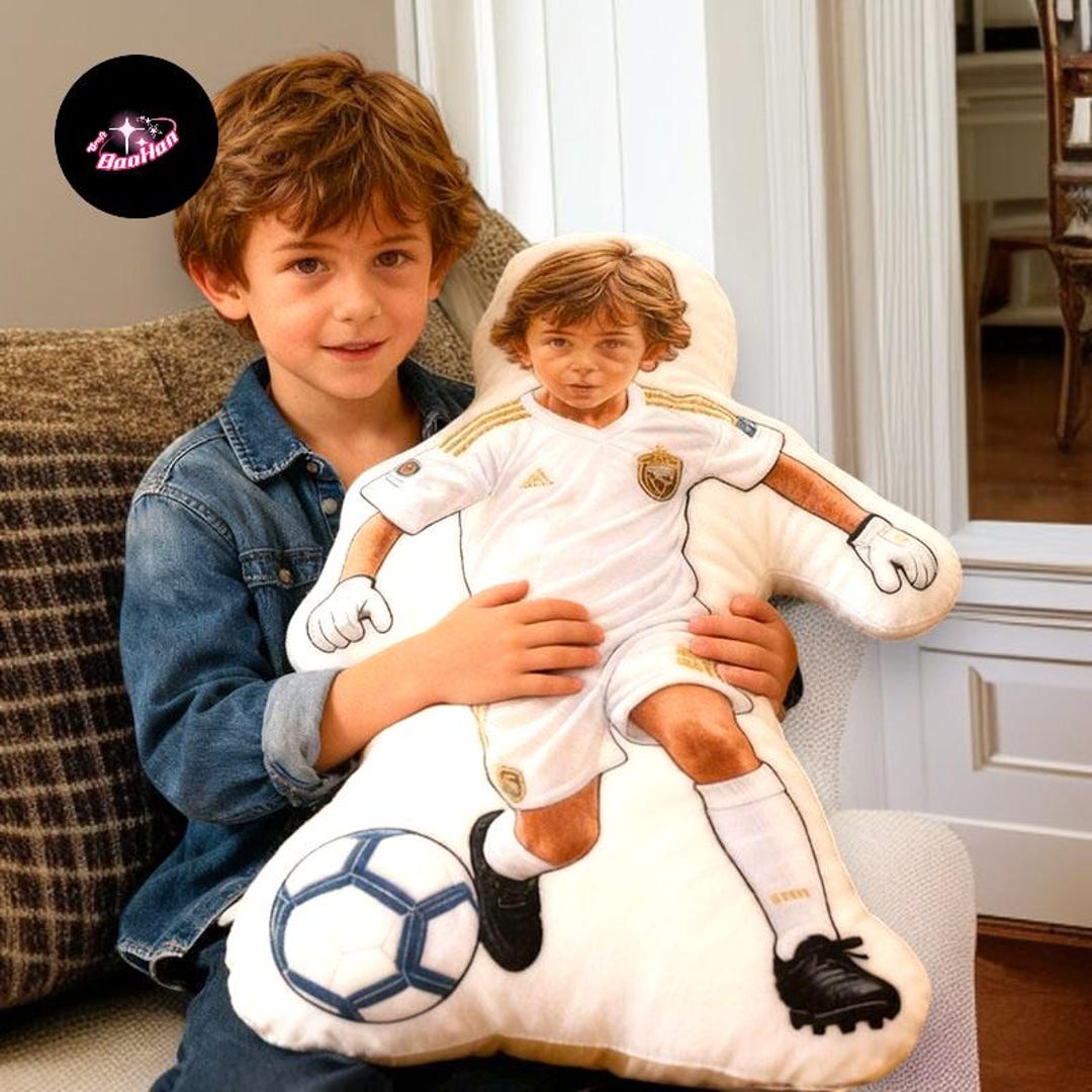 Personalized Soccer Player Portrait Pillow, Custom Face Athlete Cushion ...