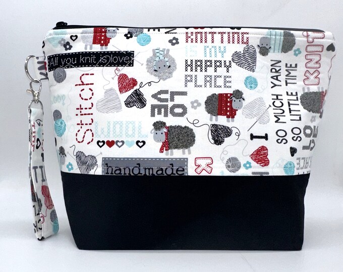 Large Knitting Project Bag, Crochet Project Bag, All You Knit is Love ...