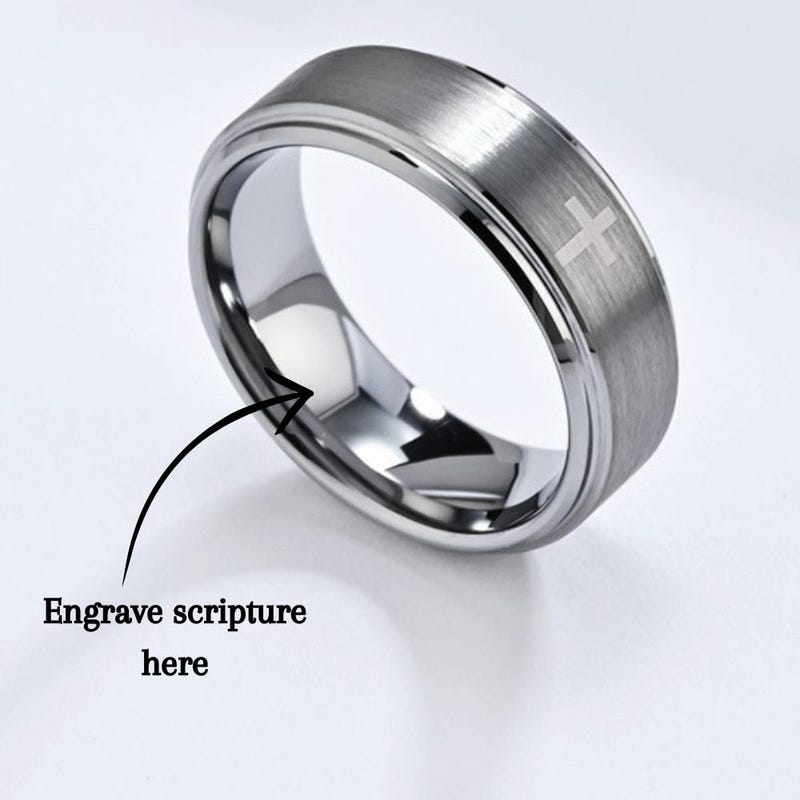 Faith Tungsten Ring - Etsy UK