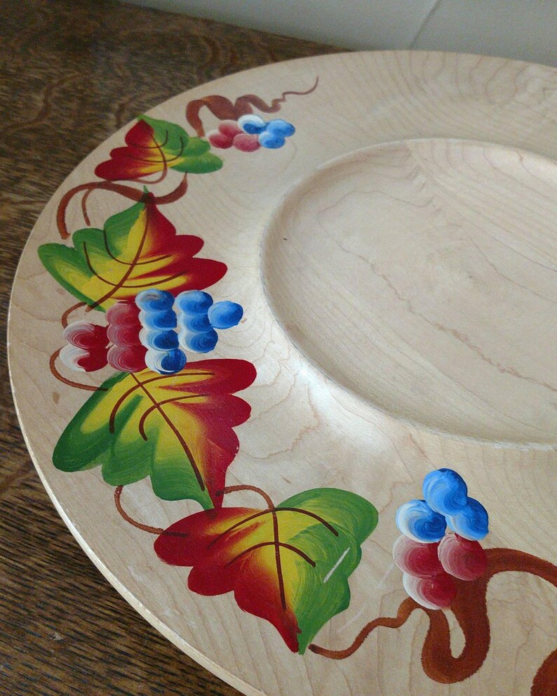 Vintage Hand Painted Wooden Lazy Susan - Etsy