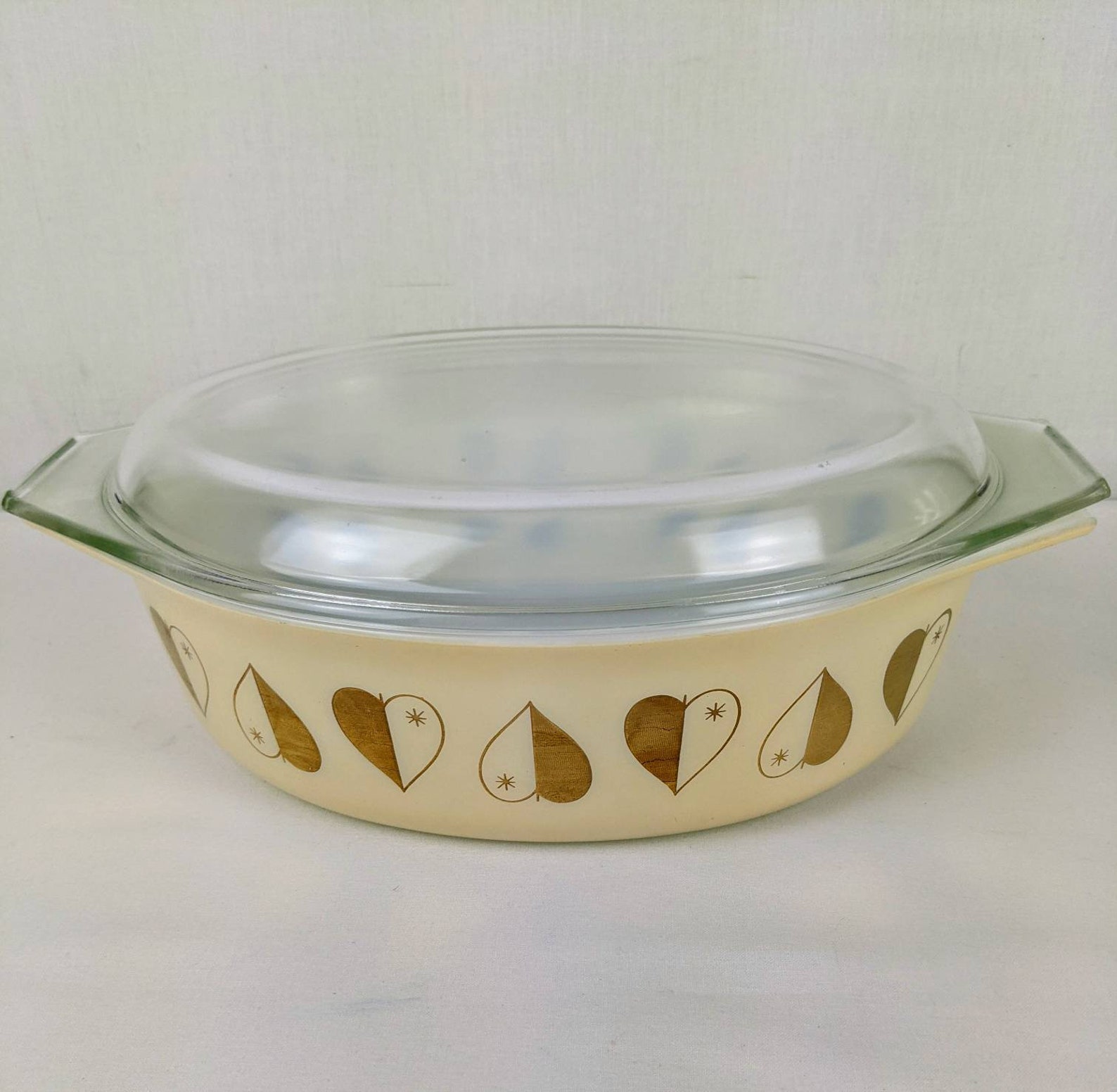 Pyrex Golden Hearts Cinderella Covered Casserole With Warming Cradle - Etsy