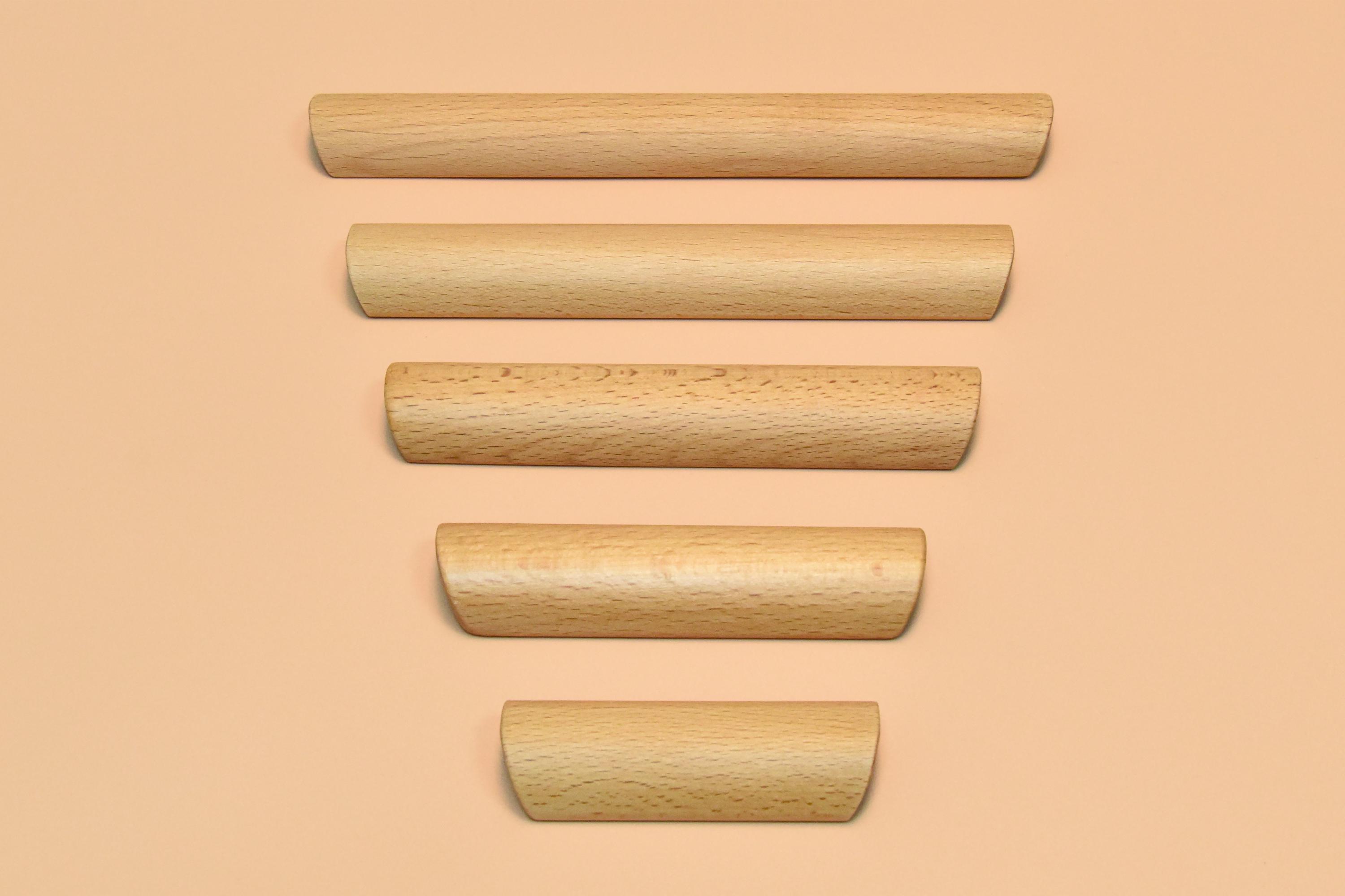 Natural Solid Wood Drawer Pulls - Multiple Sizes, Walnut & Beech Wooden ...