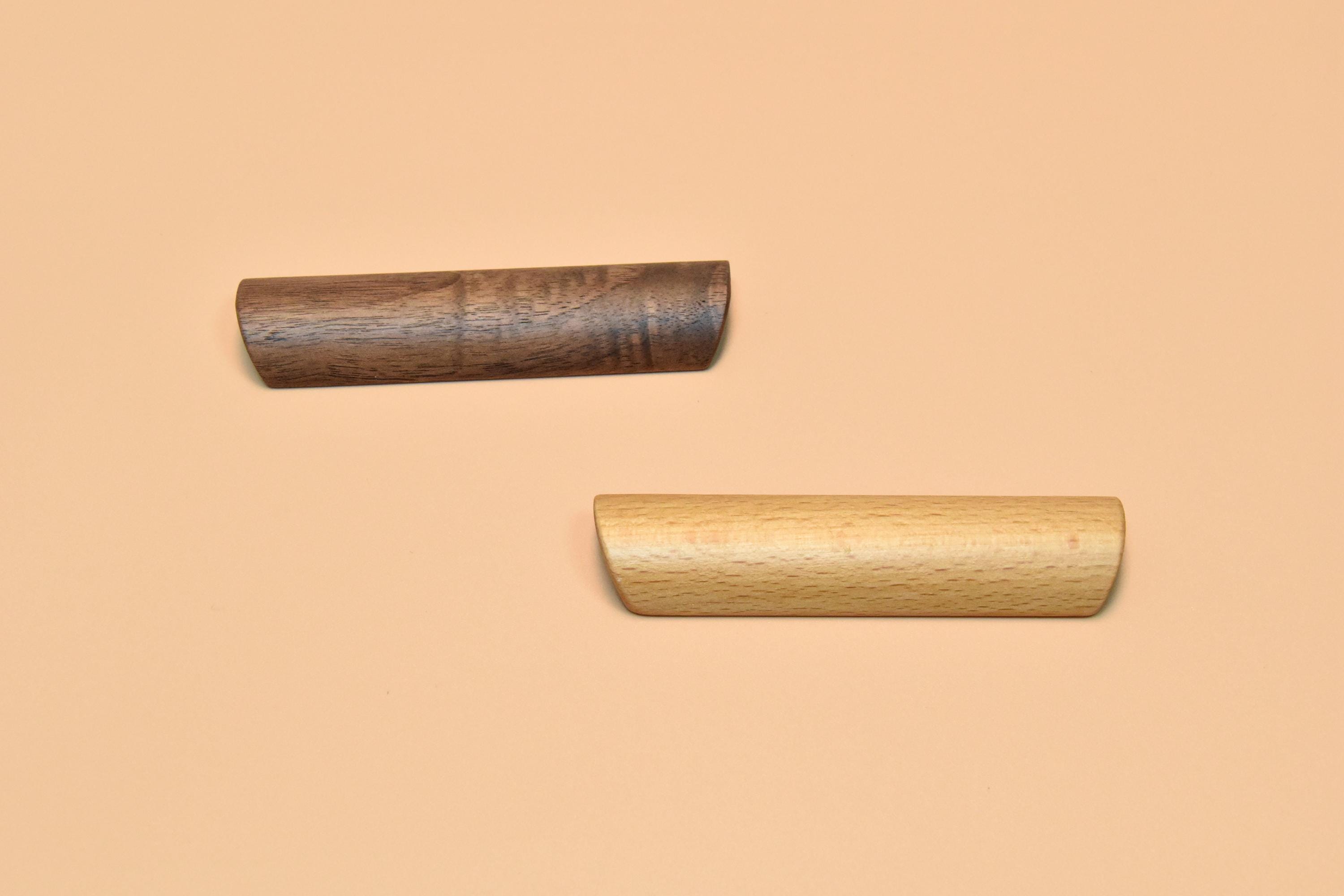 Natural Solid Wood Drawer Pulls - Multiple Sizes, Walnut & Beech Wooden ...
