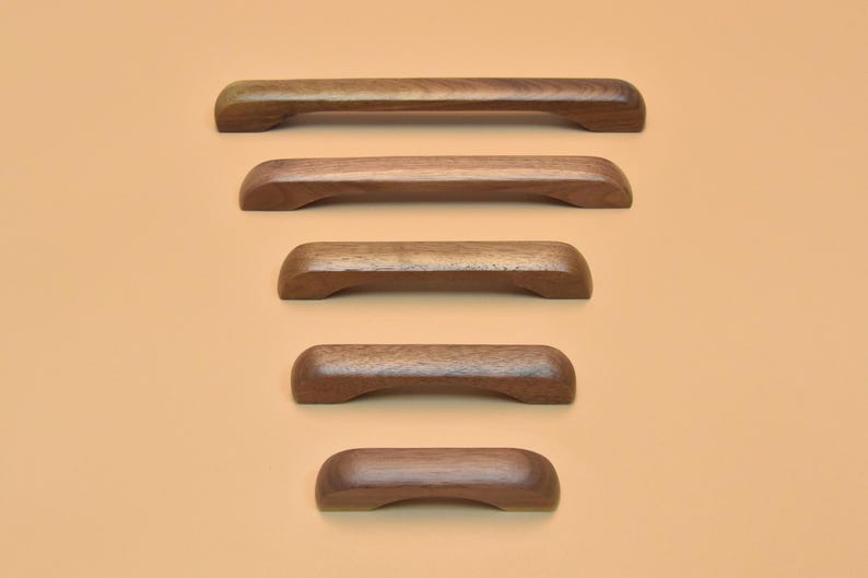 Natural Solid Wood Drawer Pulls - Walnut & Beech Wooden Cabinet Handles ...