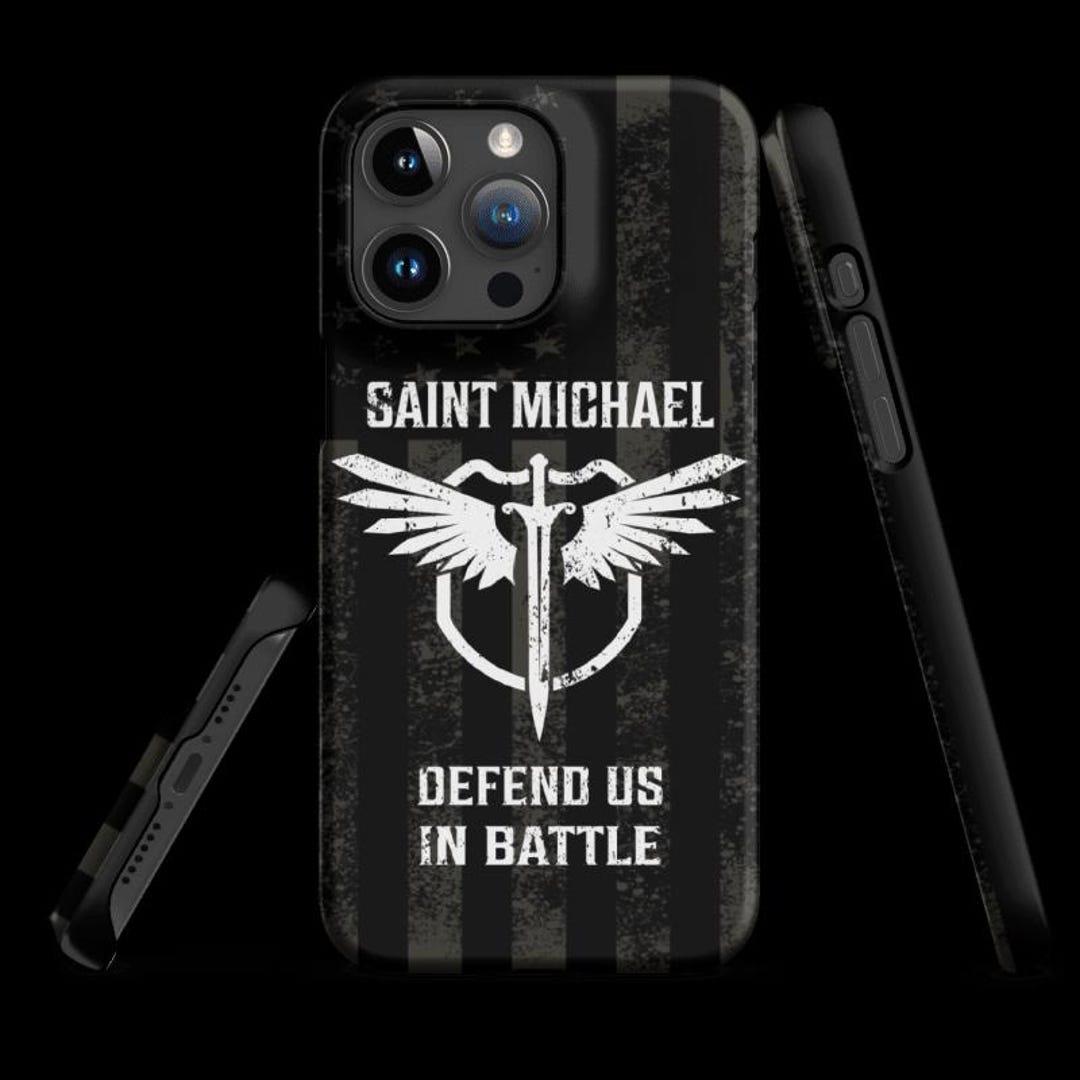 Saint Michael the Archangel Defend Us in Battle iPhone Snap Case – Bold ...