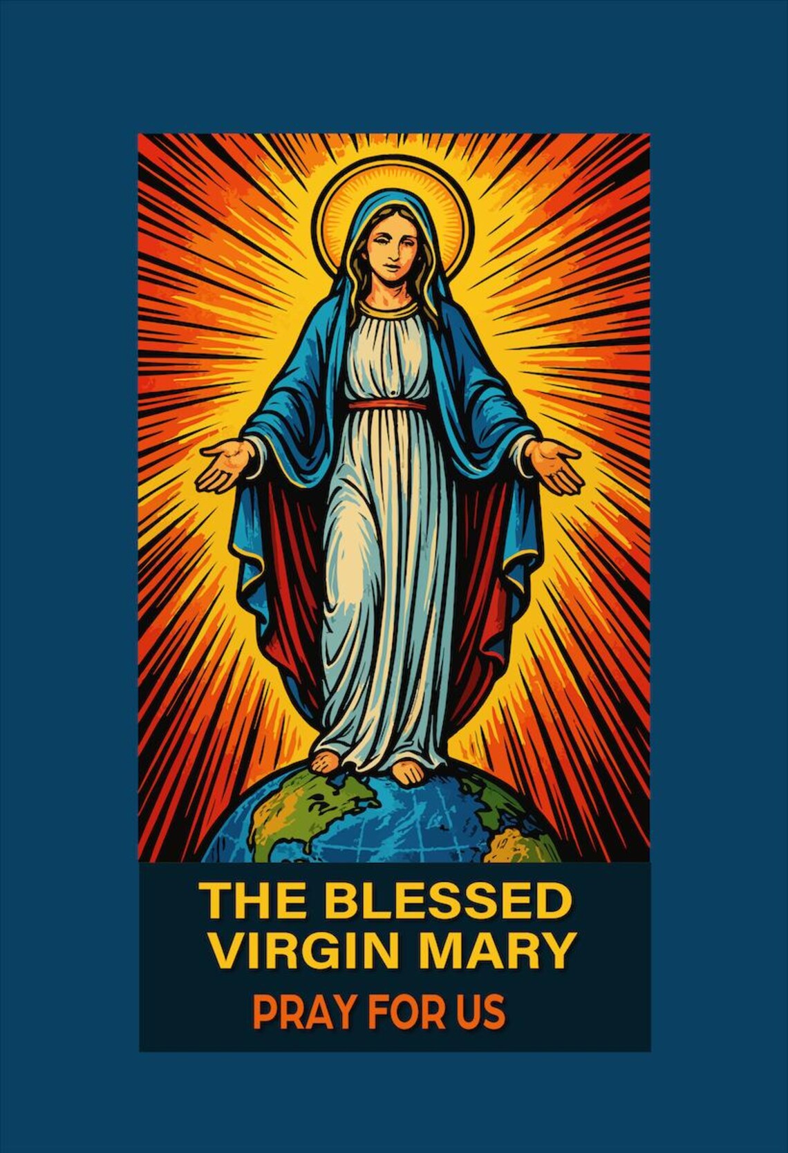 Blessed Virgin Mary Poster | Catholic Wall Art | Religious Home Decor ...