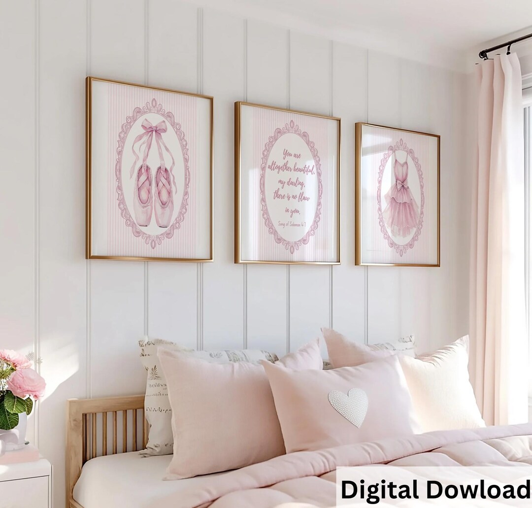 Christian Ballet Nursery Art, Scripture Verse, Ballerina Decor (digital ...