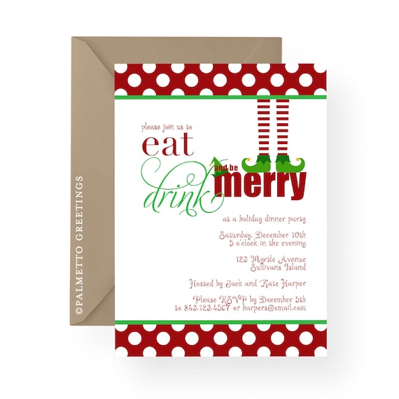 Elf Invitation To A Lunch Party Make Plans To Join Us For This Fun