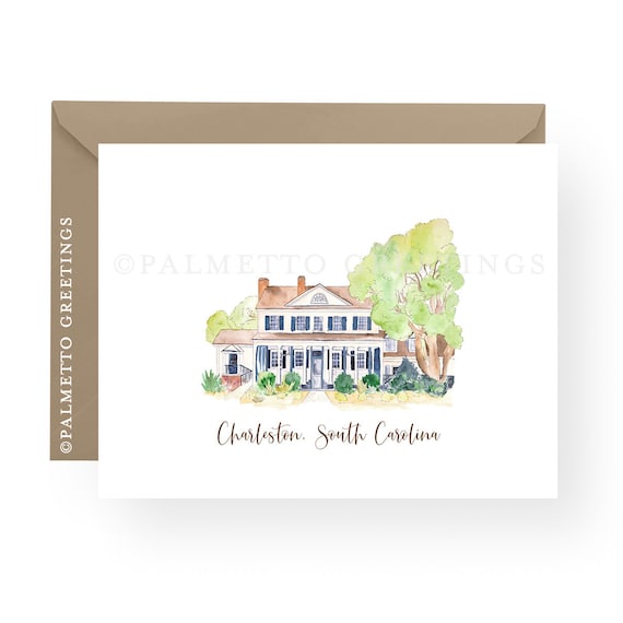 PRINTED Set of 8 Folded Notecards Charleston South Carolina | Etsy