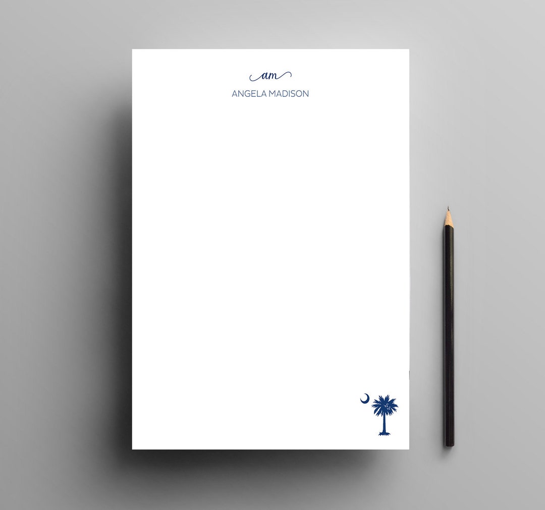 Palmetto Moon Letter Size Paper With Monogram and Name - Any Color ...