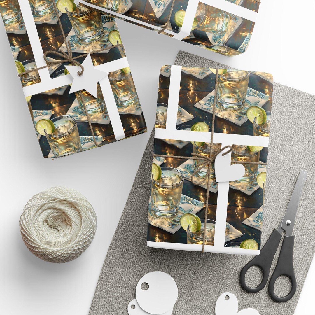 Cocktail Gifts for Men Wrapping Paper Housewarming Holiday Birthday and ...