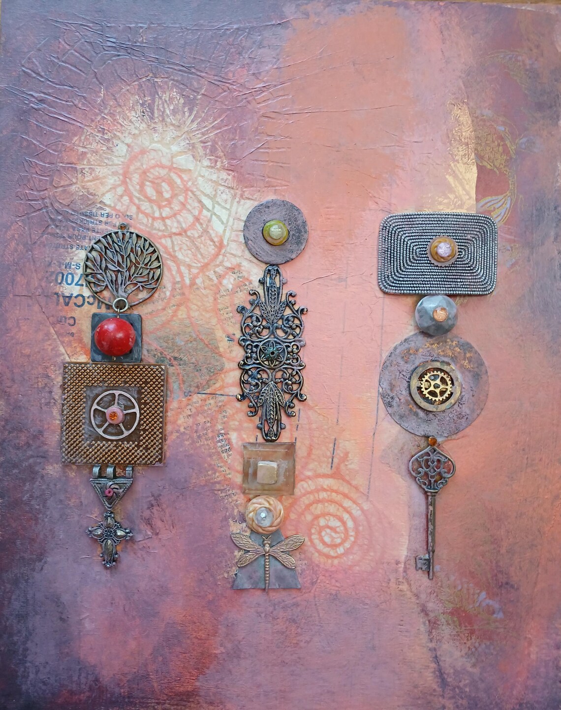 Assemblage/found Objects in Purple Mixed Media - Etsy