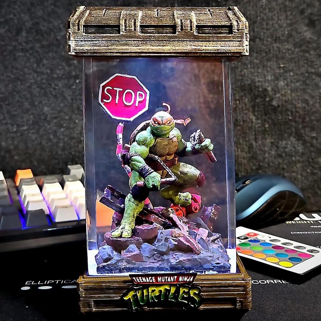 Ninja Turtles Michelangelo Epoxy Resin Lamp, Resin Art, Custom Epoxy ...
