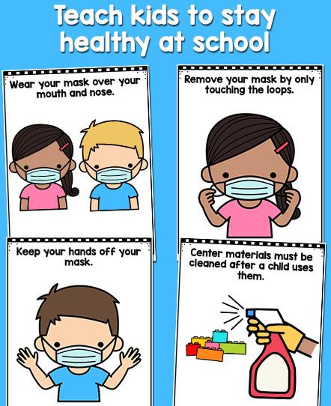 Preschool Health & Hygiene Posters: Handwashing, Coughing (printable ...