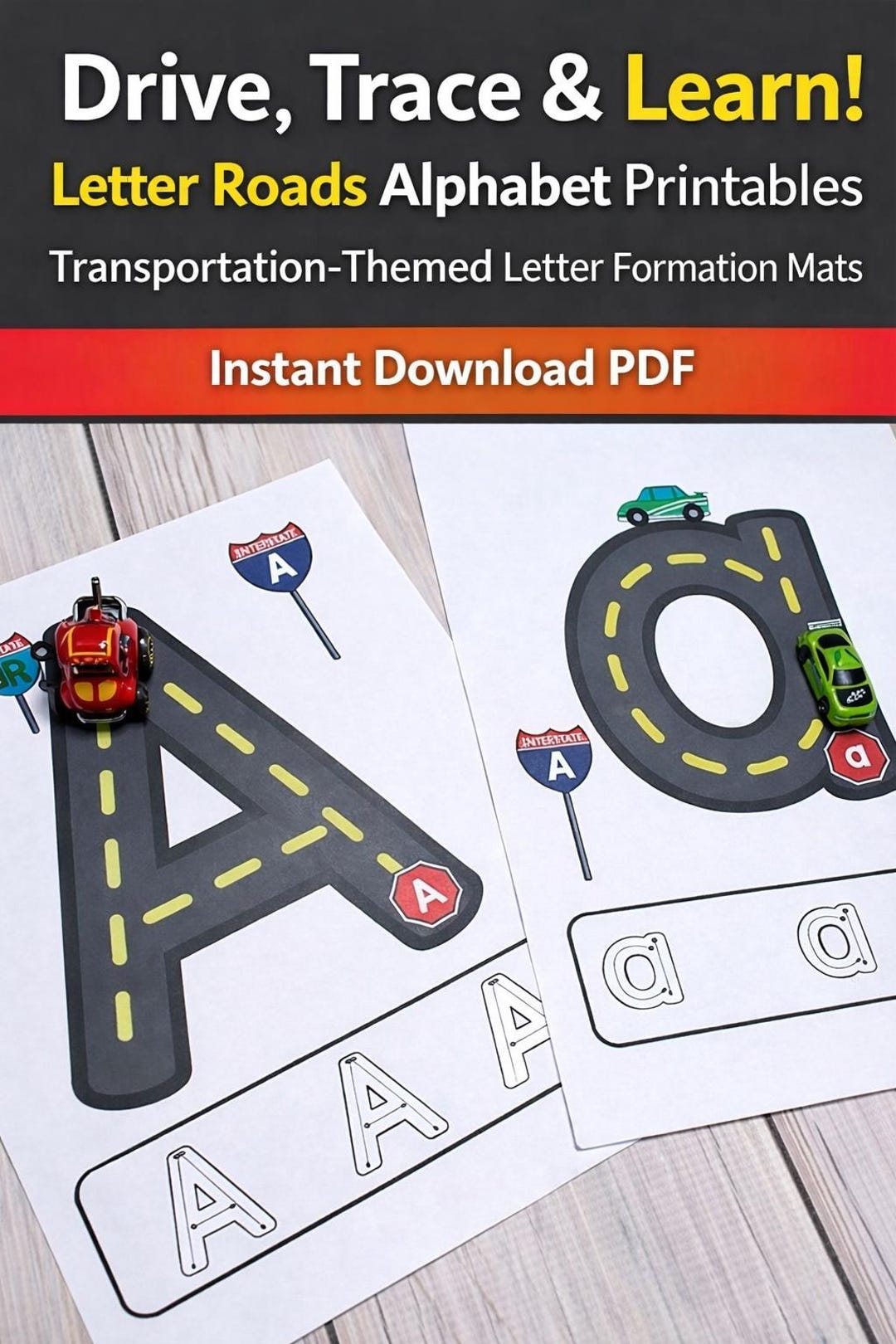 Letter Roads Alphabet Printables – Fun Transportation-themed Letter ...
