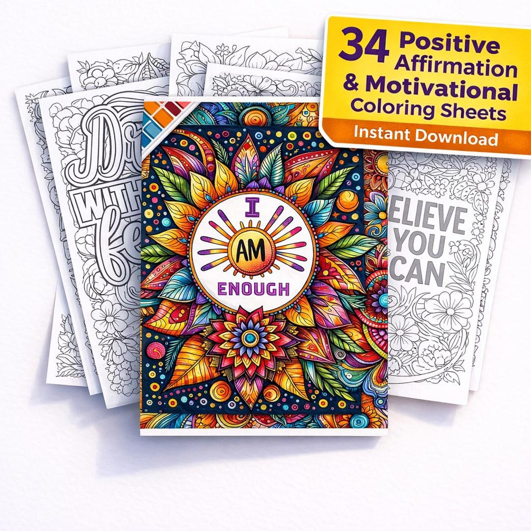 Mindfulness Coloring Pages | Positive Affirmations, Stress Relief ...