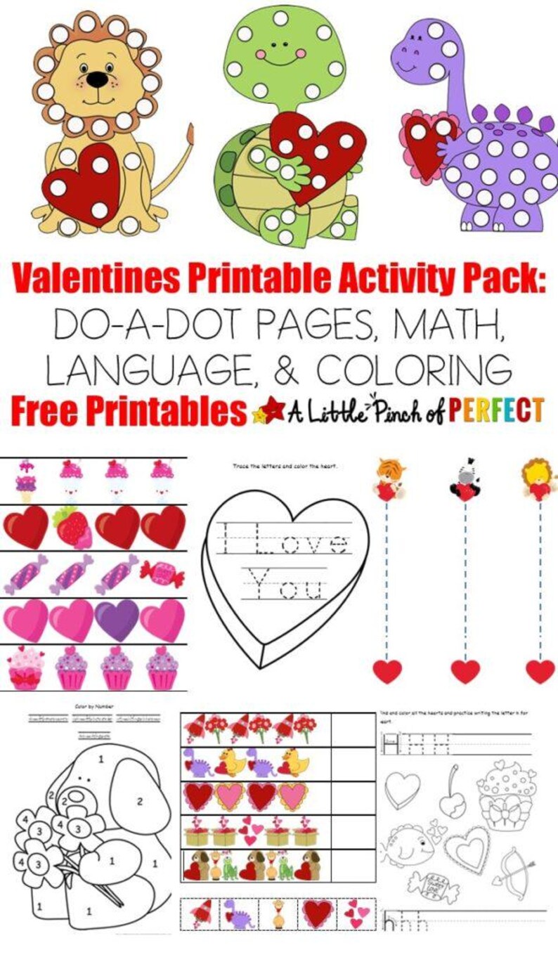 20-page Valentine’s Day Printable Activity Pack With Math, Coloring ...