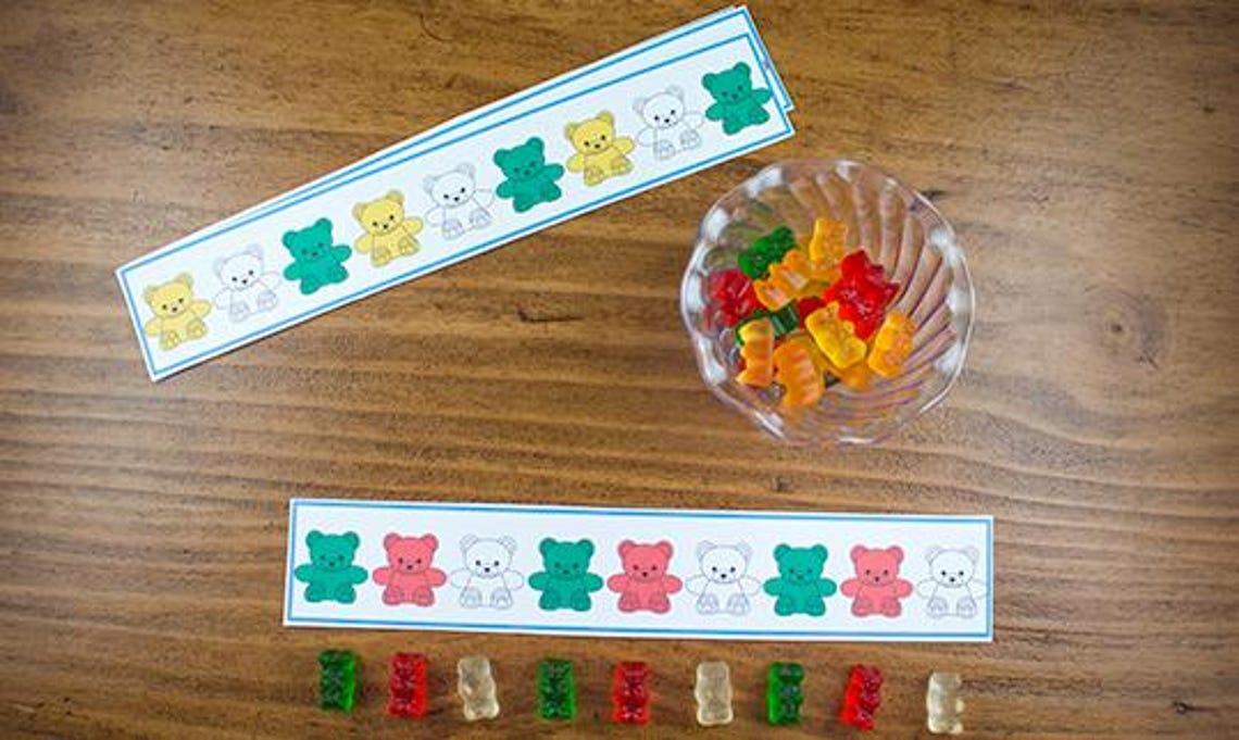Gummy Bear Math Printables: Sorting, Counting, Patterns (pre-k ...