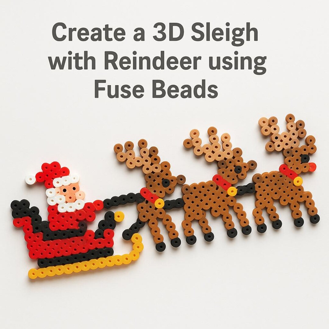 3D Fuse Bead Sleigh and Reindeer – Christmas DIY Craft (PDF Pattern) - Etsy