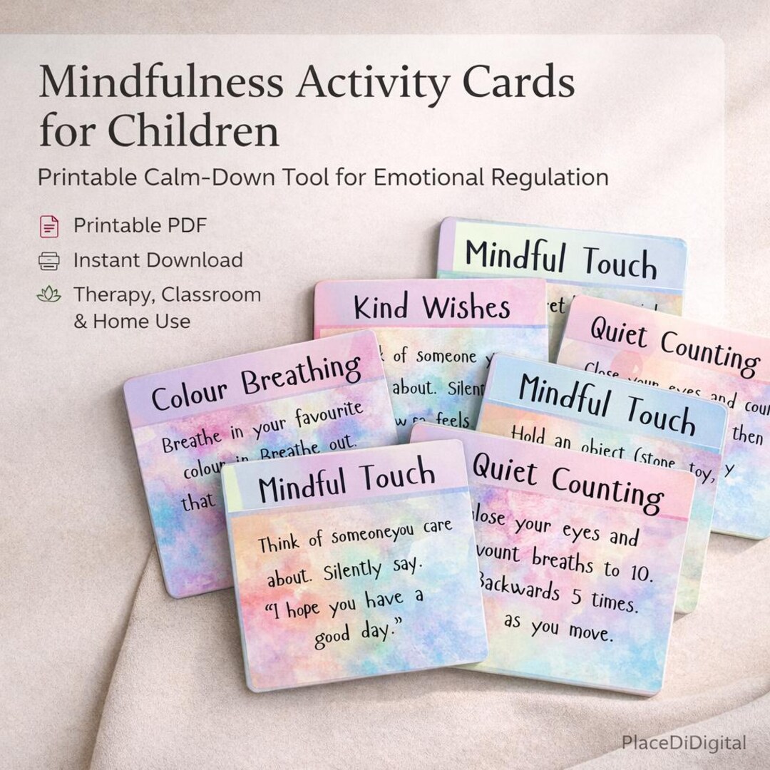 Printable Mindfulness Activity Cards for Children Calm Down Tool for ...