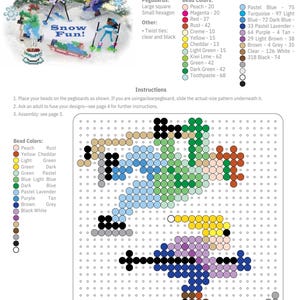 Winter Sports Perler Bead Kit – DIY Holiday Craft, Snowflake Patterns ...